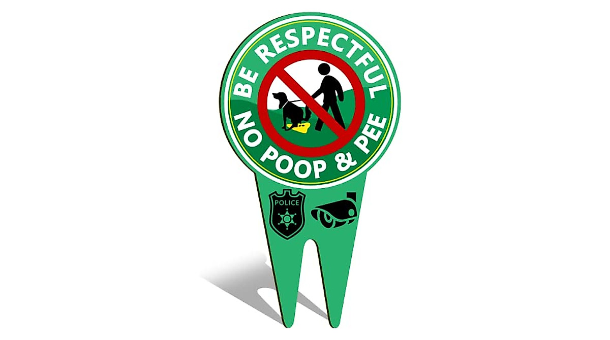 Be Respectful Dog Sign - Double-Sided Lawn Protection