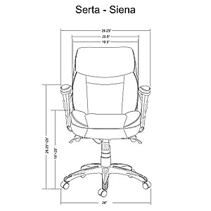 Serta® Smart Layers™ Siena Bonded Leather Mid-Back Manager's Chair, Black