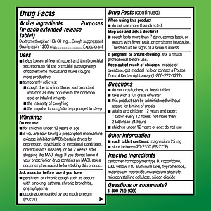 Amazon Basic Care Maximum Strength Mucus DM, Expectorant and Cough Suppressant Extended-Release Tablets, 42 Count