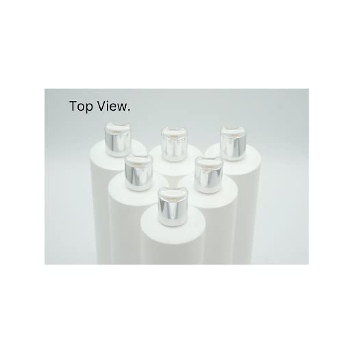 Plastic bottle 16 Oz/500Ml, HDPE,white color, with silver disk top cap, Pack of 6 are Perfect for filling liquid soap lotion conditiner shampoo, cleaning and disinfecting, multy purpuse use.