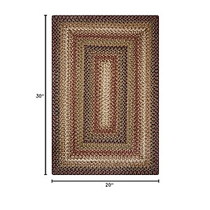 Homespice 20x30” Brown Rectangular Braided Rug. Gingerbread Brown Jute Rug. Uses- Entryway Rugs, Kitchen Rugs, Bathroom Rugs. Reversible, Rustic, Country, Primitive, Farmhouse Decor Rug