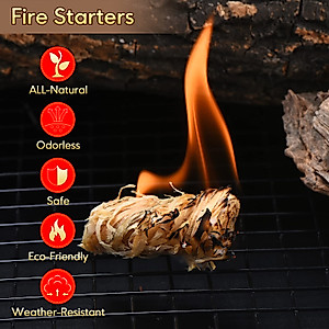 TIFMI Fire Starter - 120 Pcs Fire Starters for Campfires, Fireplace, Grill, Wood & Pellet Stove, Fire Pit, BBQ, Survival, ooni Pizza Ovens, Water Resistant and Odorless Safe for Indoor/Outdoor Use
