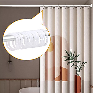 MIDELONG 50 PCS Plastic Shower Curtain Rings, Clear Shower Curtain Hooks, C-Shaped Rings Hook Hanger for Bathroom Shower Curtain Window Rod