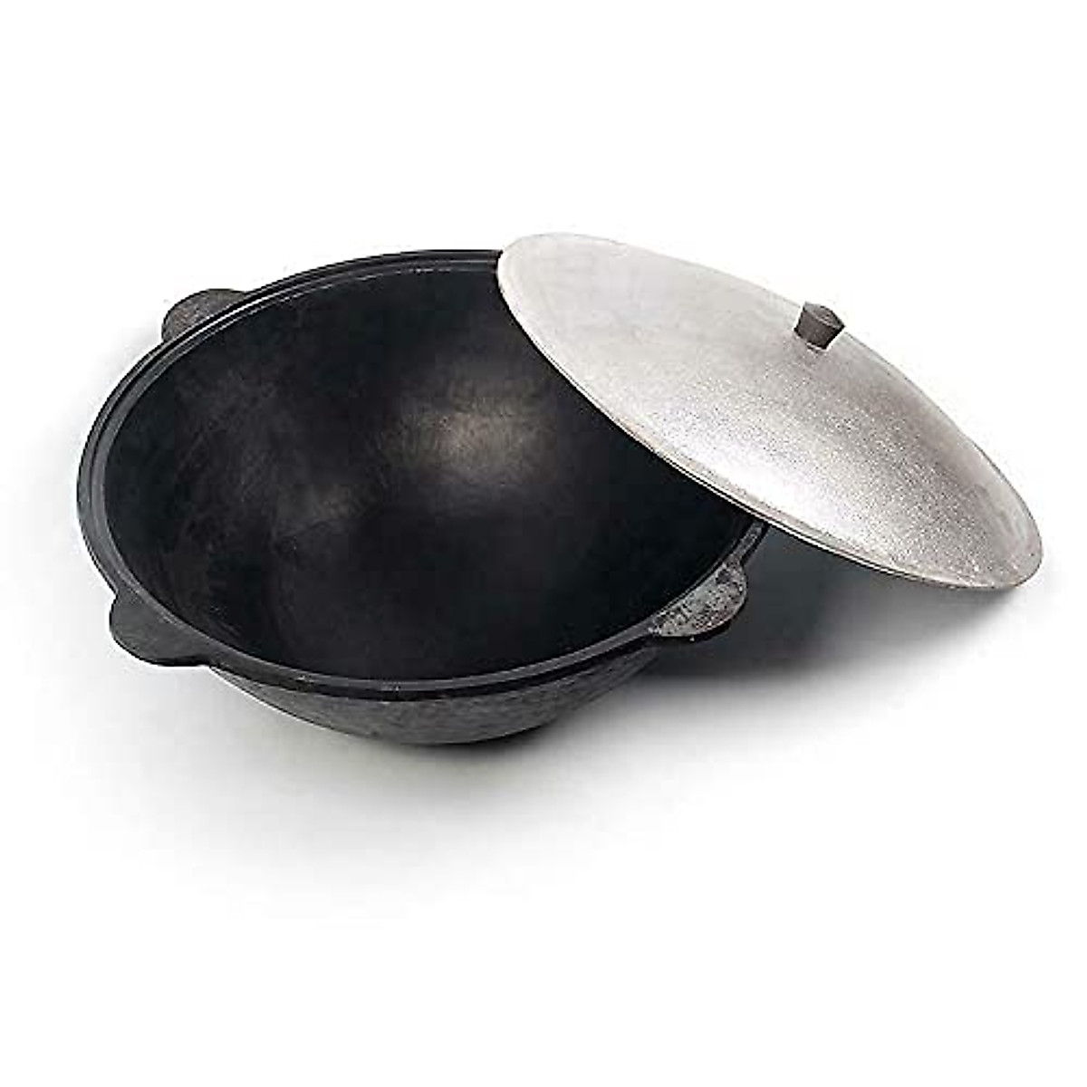 Free2Buy CKG Heavy Duty Cast Iron Казан Oven Tatar Dish Plov Плов Pot Mangal Making Cookware Kazan Insulated Double Handle with Lid Cooking Frying Pan – 22 L - Cooking Gifts