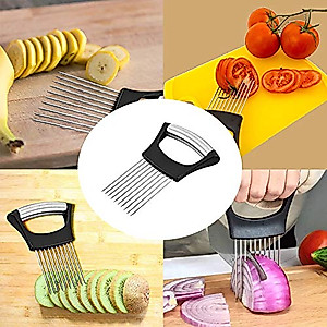 Stainless Steel Onion Holder for Slicing,Onion Cutter for Slicing and Storage of Onions,Avocados,Eggs and Other Vegetables