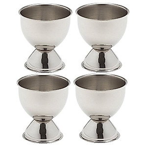 Dynore Set of 4 Egg Cups Large Stainless Steel