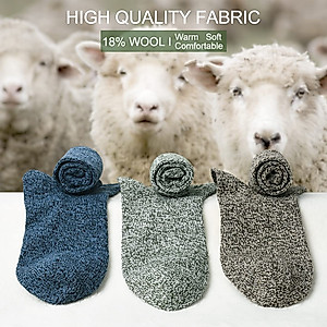 FYC Winter Womens Socks Wool Warm Thick Knit Cozy Crew Casual Vintage Soft Socks for Women Christmas Gifts Socks 5 Pairs