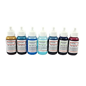 AmScope SK-6 Microscope Stains Vital Stain Kit - 7 Bottle Set, 6 Different Stains for Microscope Slides, Used on Living Cells Without Killing Them