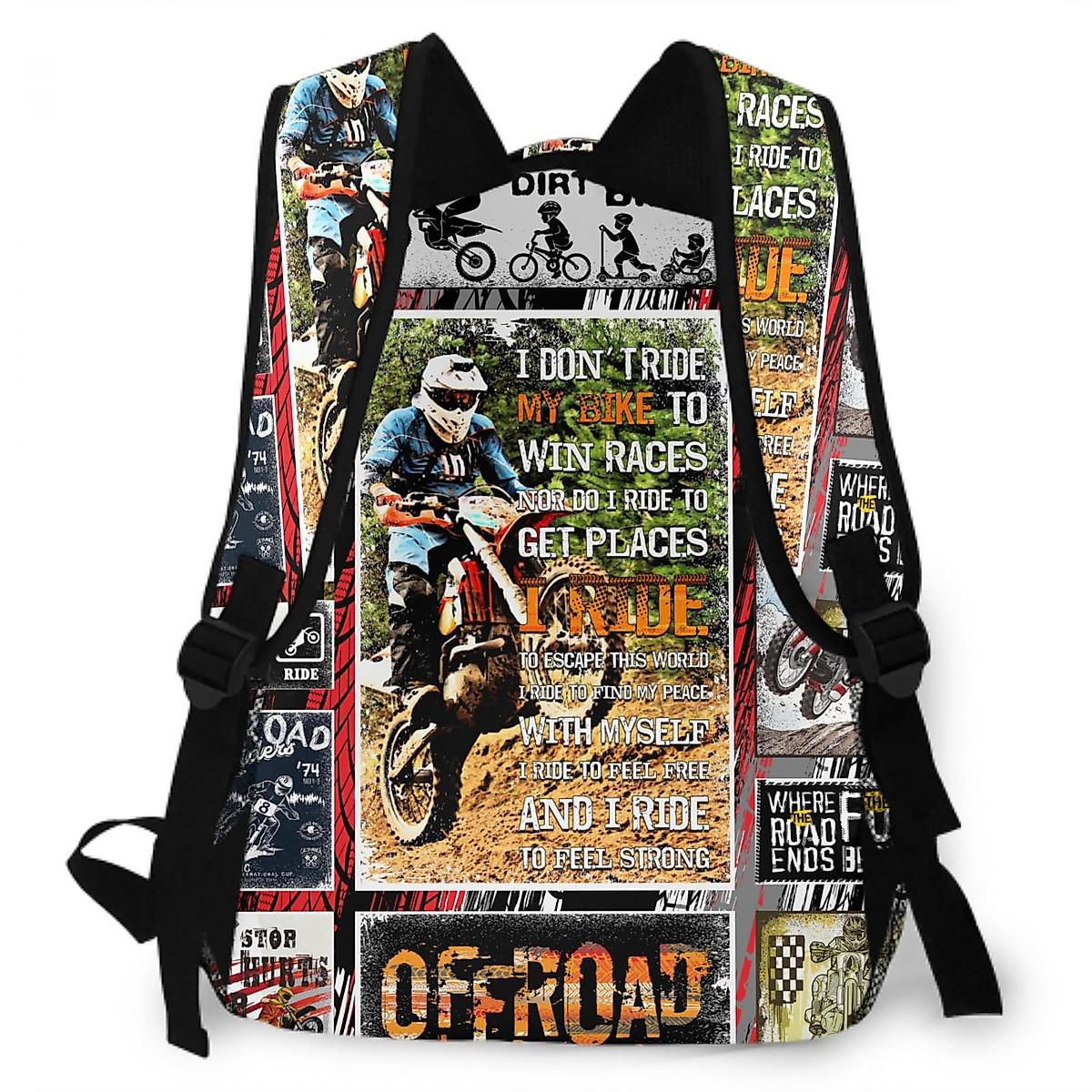 Nerxy Motorcycle Backpack Dirt Bike for Kids Boys Girls Back to School Bike Gift Bag Motocross Bookbag