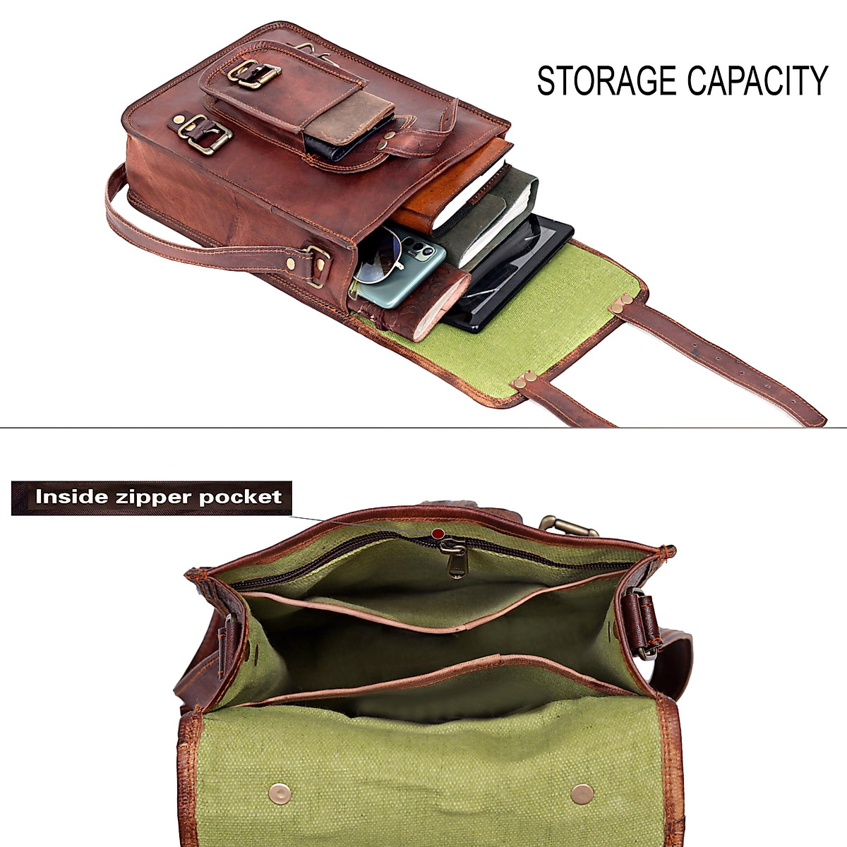 Vintage Tablet Genuine Vintage Leather ipad/tab/Kindle Satchel Crossbody Shoulder Bag 11 Inch