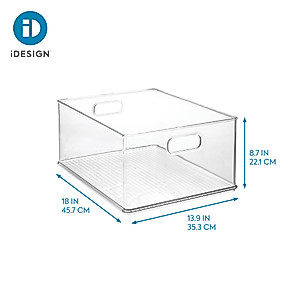 iDesign Recycled Plastic Stackable Storage Bin with Handles - Clear