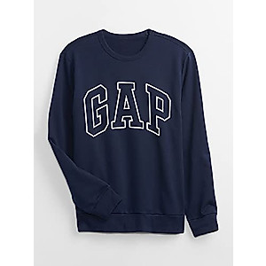 GAP mens Logo Fleece Crew Hooded Sweatshirt, Tapestry Navy, Small US