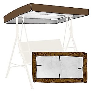 Replacement Garden Swing Cover Top Cover Waterproof Outdoor Swing Chair Awning Anti-UV Patio Hammock Cover Top Sun Shade Rainproof for 2/3-Seater-Swing 22.6.21
