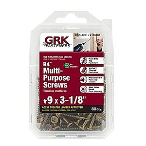 GRK FASTENERS 103105 R4#9 x 3-1/8" SCREWS 80CT