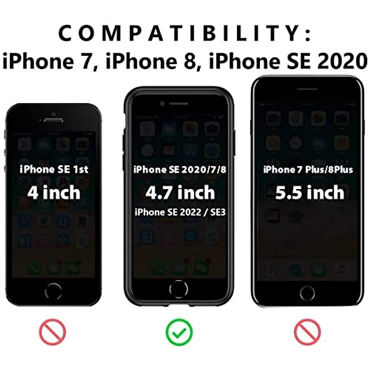 BELTRON iPhone 7/8/SE 2020/SE 2022 Holster Case, Super Slim Rubberized Grip Case & Swivel Belt Clip Holster Combo with Built-in Kickstand for for Apple iPhone SE3 2022, SE2 2020, 8, 7, 6, 6s (Black)