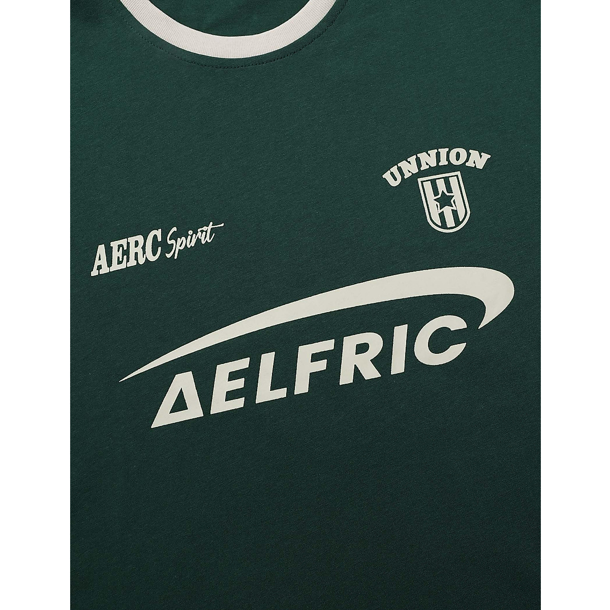 Aelfric Eden Graphic Tees Y2k Women Oversized T Shirts Striped Patchwork Crewneck Unisex Streetwear Tops Green L