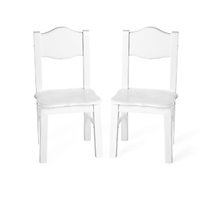 Guidecraft Classic White Table and Chairs Set: Toddler Wooden Activity Table - Dining Room, Bedroom, School and Playroom Furniture for Kids