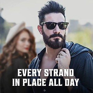 Viking Revolution Hair Styling Agent Mustache Wax 2 Pack - Extreme Hold Beard & Moustache Wax for Men - Strong Hold Helps Train Tame & Style - 0.5oz each (Sandalwood, 2 Pack)