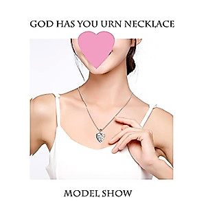 RIMZVIUX Heart Urn Necklace for Ashes Women Cremation Jewelry for Ashes Cremation Necklace In Memory of Grandma Waterproof