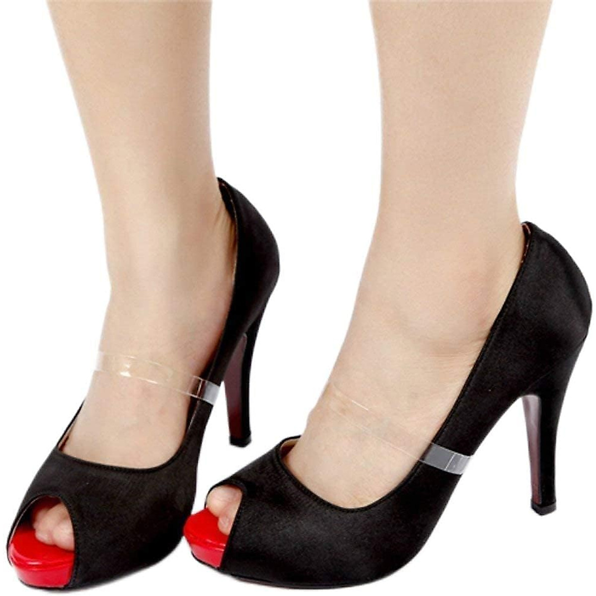 5 Pairs Womens Transparent Silicone Invisible Shoe Strap Elastic Shoes Band High Heels Anti-loose Shoelace for Holding Loose High Heel