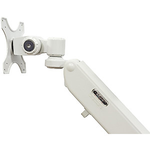 Displays2go Wall Mounted Computer Station, Monitor Mount, CPU Holder, Adjustable Arms (DWSSW01WT)