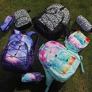 Choco Mocha Snow Leopard Backpack for Teen Girls, Travel School Backpack for Girls High Middle School 18 Inch Large Bookbag, Black