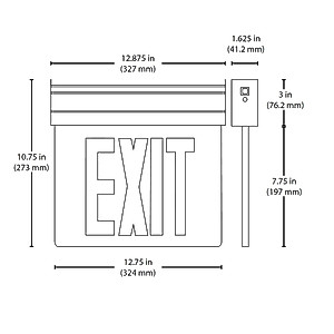 NICOR Lighting LED Emergency Exit Sign, Mirrored with Green Lettering (EXL2-10UNV-AL-MR-G-2)