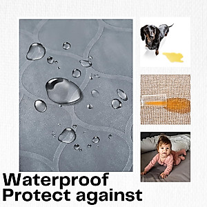 LPMOERA Reversible Couch Cover Waterproof Blanket for Dogs & Cats - Cozy Plush Washable Furniture Protector Protects Slipcover for Furniture Bed Sofa Plush - Grey 82 * 102 Inch