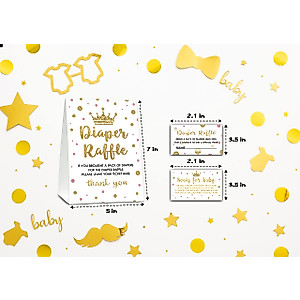 Baby Shower Cards Kit,A Little Princess Set of 25 Baby Shower Invitations with Envelopes, Book Request Cards for Baby Shower,Pink & Gold Baby Shower Party Favor Decoration(11)