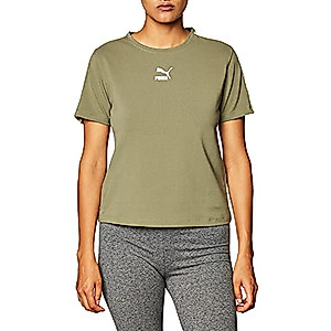 PUMA Women's Classics Tight Top, Deep Lichen Green, L