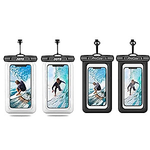 JOTO 2 Pack Floating Waterproof Phone Pouch Bundle with ProCase 2 Pack Universal Floating Waterproof Phone Pouch for Phones up to 7.0"