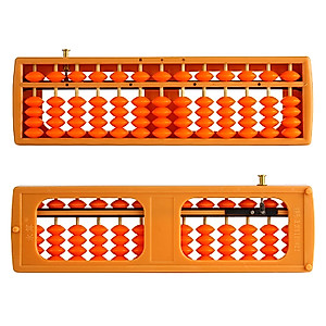Larcele Bead Arithmetic Counting Abacus with Reset Button School Supplies for Children,13 Column SP-02 (Yellow 2)