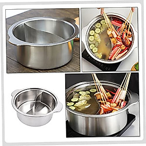 Healeved 1pc Stainless Steel Skewer Pot Rice Cooker Stainless Steel Korean Pots for Cooking Noodle Cooker Korean Shabu Shabu Stainless Steel Sauce Pan with Lid Shabu Hot Pot Non-stick Pot