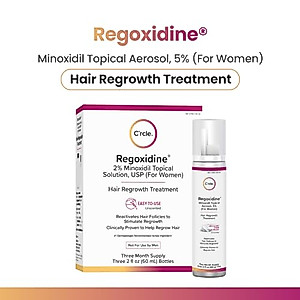 Regoxidine Women's Minoxidil Topical & Foam Helps Restore Top of Scalp Hair Loss and Support Hair Regrowth with Unscented Topical Treatment for Thinning Hair (5% Foam 8-Month Supply)
