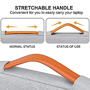 Lacdo 360° Protective 14 Inch Laptop Sleeve Case for HP Lenovo Dell ASUS Acer Chromebook 14 / HP Stream 14 / Dell Inspiron 14 / Lenovo IdeaPad 14 / Acer Spin 3 / ASUS ZenBook 14 Computer Bag, Gray