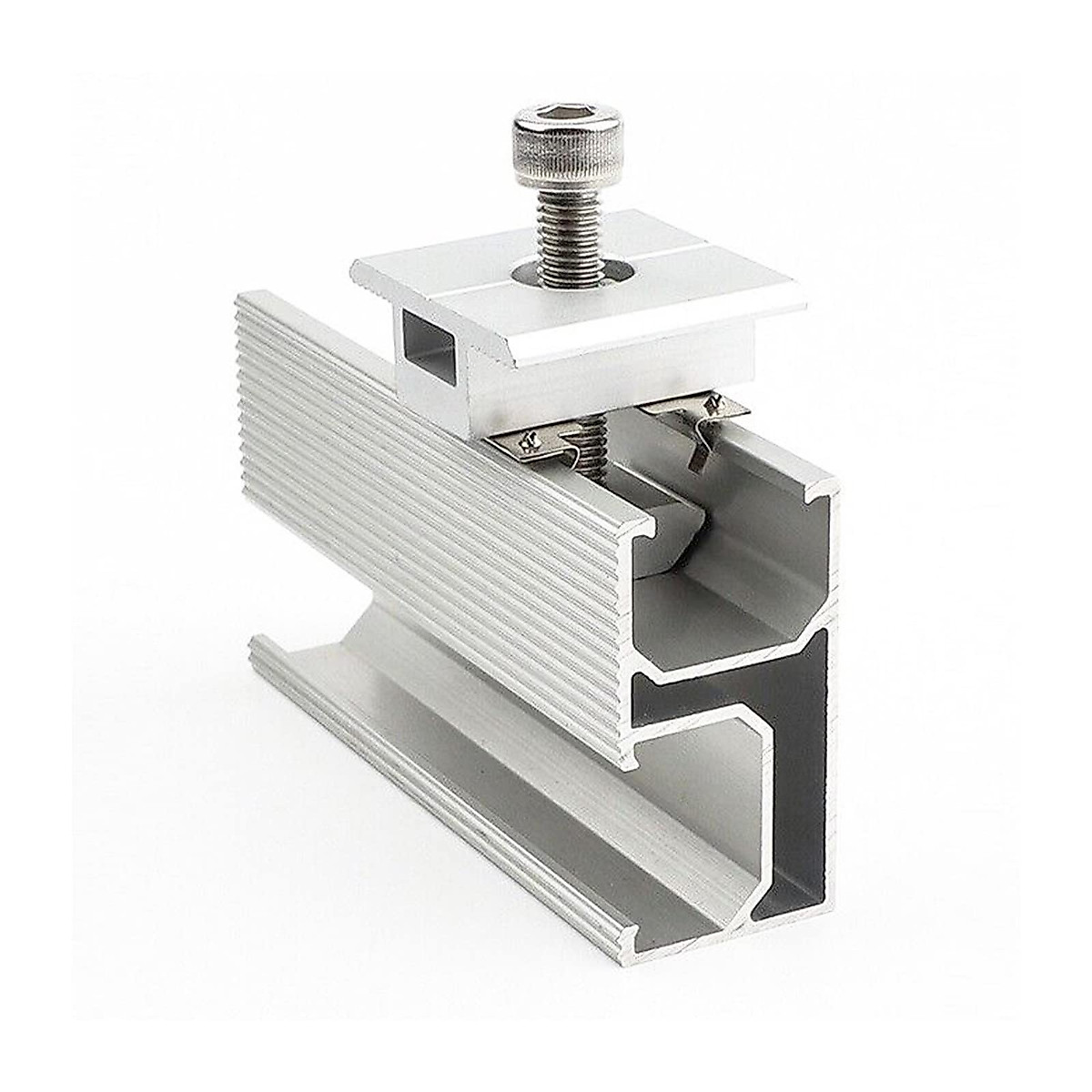 Copgge Solar Panel Middle Clamps Aluminium Solar Panel Mount Mid Clips Solar Panel Center Clamp Solar Mounting Bracket Roof Mount Clamps Solar Rail Mounting System Install Hardware (45mm pack of 12)