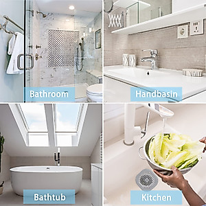 4 Pack Drain Hair Catcher Durable Silicone Hair Stopper Shower Drain Covers with Suction Cup, Shower Drain Hair Catcher Suitable for Bathroom Bathtub and Kitchen