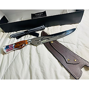 Silver Knife - Blade work of art - Made in Brazil - American Style Handle