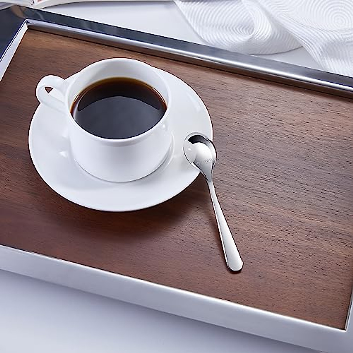 KEAWELL Premium 6-Piece Louise Demitasse Espresso Spoons, 4.3 Inches 18/10 Stainless Steel Mini Coffee Spoons, Dishwasher Safe