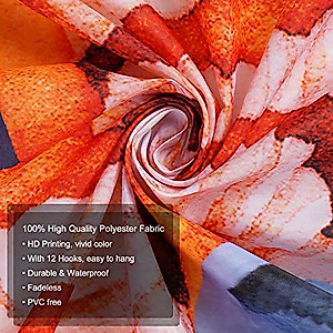 Alishomtll 4Pcs Mushroom Shower Curtain Sets with Non-Slip Rug, Toilet Lid Cover and Bath Mat, Sea Turtle Bathroom Sets, Funny Shower Curtains with 12 Hooks, Ocean Beach Kids Bathroom Sets