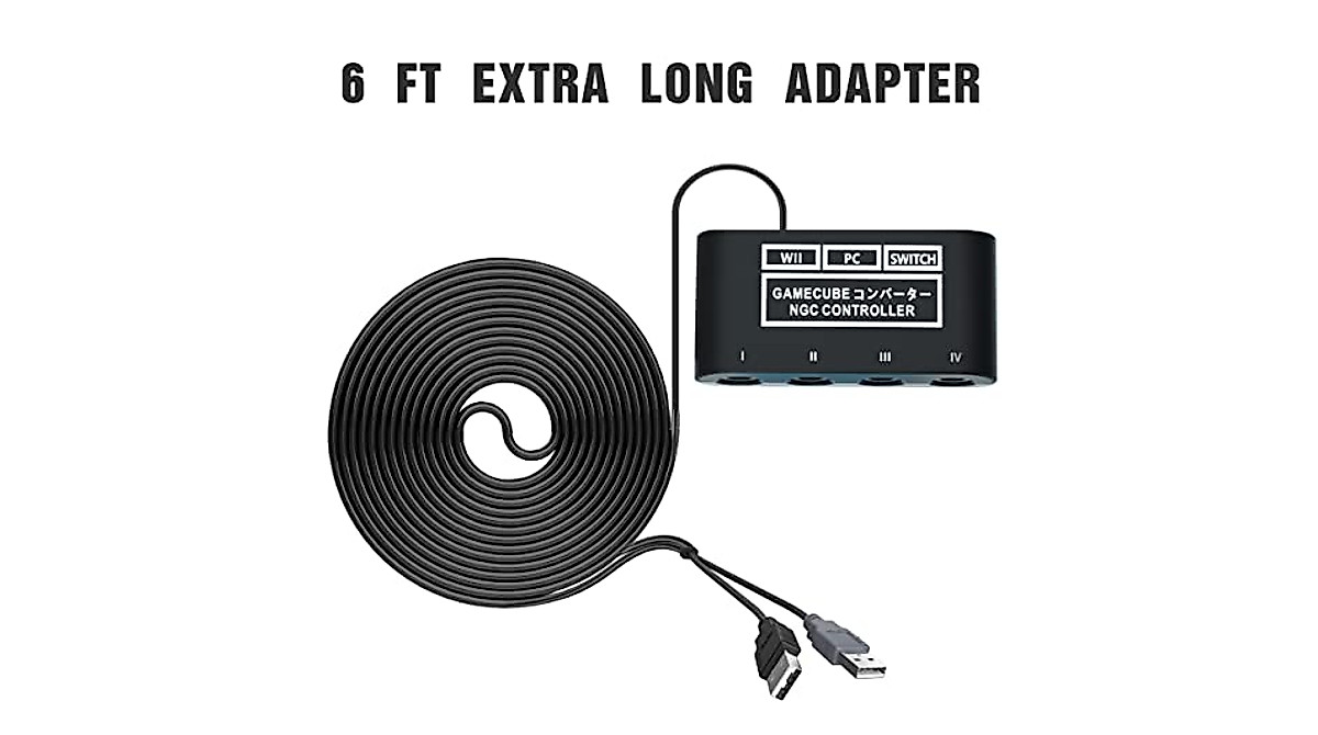 Gamecube Controller Adapter for Switch, PC & Wii U - 4 Ports