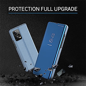 Ephoou Compatible with Xiaomi Redmi Note 12 5G Flip Case for Women, Luxury Clear Vanity Mirror Slim Shockproof 360° Full Body Protective Case for Xiaomi Redmi Note 12 5G/ Poco X5. JM-Black