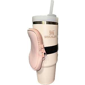 MIMI AND JUNE Water Bottle Zipper Pouch- Compatable for Stanley Quencher Adventure 40oz & Stanley IceFlow 20oz 30oz; Women's Gym Accessory; Card and Key Holder