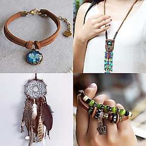 Tenn Well 2.6mm Suede Cord, 100 Yards Flat Faux Leather Cord for Necklaces, Bracelets, Jewelry Making, Beading and DIY Crafts (Brown)