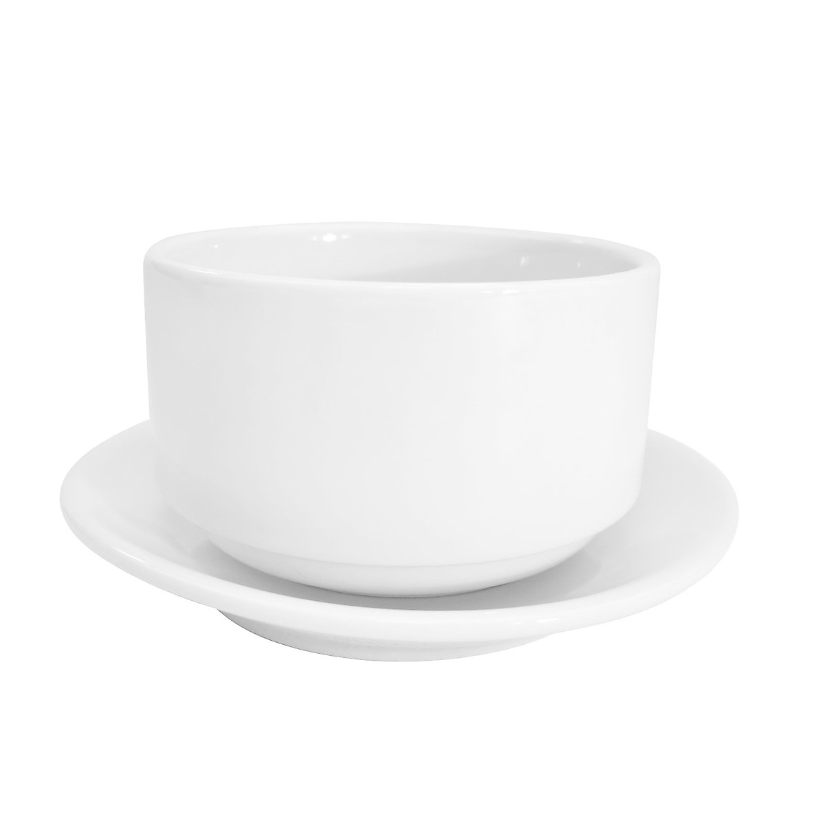 CAC China RCN-2 Clinton Rolled Edge 6-Inch Super White Porcelain Saucer, Box of 36