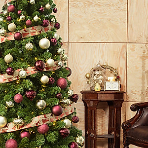 KI Store Champagne Christmas Balls 34pcs 2.36-Inch Christmas Tree Decoration Ornaments for Xmas Tree Holiday Wreath Garland Decor Ornaments Hooks Included