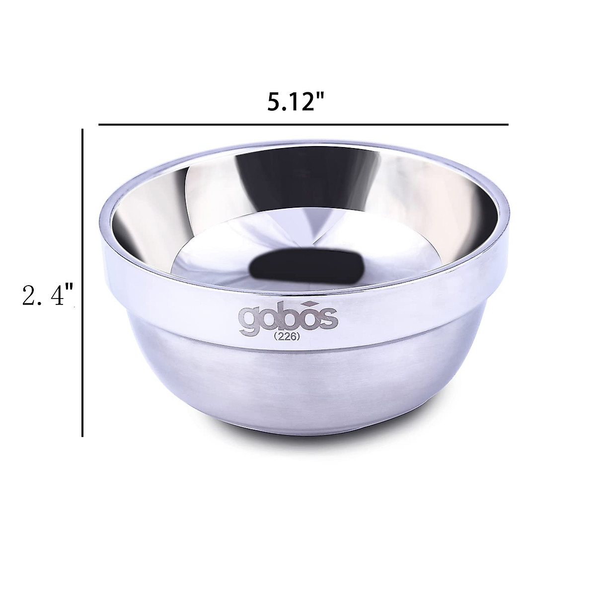 Gobos Premium 304 Stainless Steel Bowls Set, Double Walled Insulated, Nesting Serving Bowls without Lids in Kitchen for Soup, Rice, Ice Cream, Kids Snacks, 5 Pack, 13oz Capacity