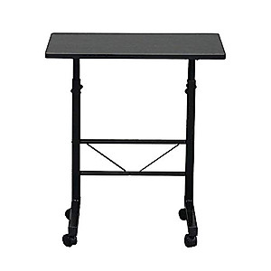 Outvita Adjustable Computer Desk Lectern Mobile Side Table Modern Laptop Standing Desk with Removable Wheels, Corner Gaming End Table for Office, Bedroom, Living Room (Black)