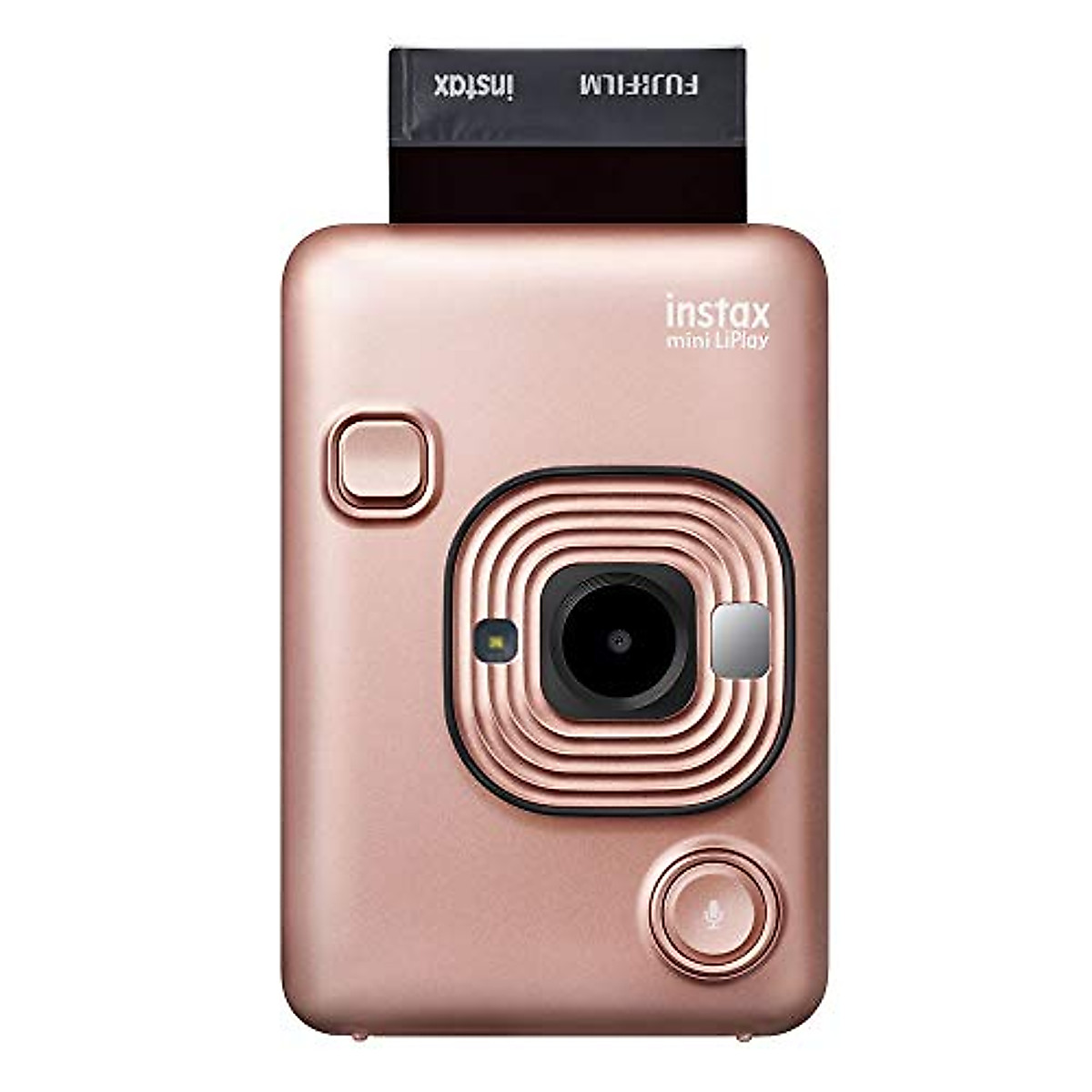Fujifilm Instax Mini LiPlay Hybrid Instant Camera (Blush Gold) + Fujifilm Instax Instant Film (20 Shots) + Compact Camera Case – Instant Camera Bundle