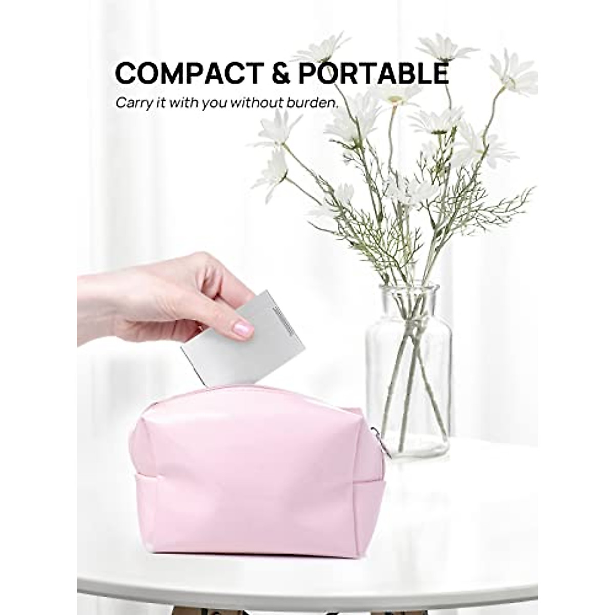 MIRRORNOVA Portable Folding Mirror, Ultra-Slim Durable Makeup Tabletop Mirror for Travel with Aluminum Shell, Mini Size, 3.3''